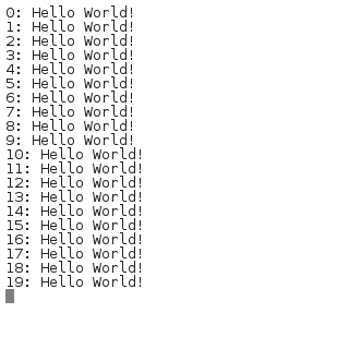 Hello world line numbers